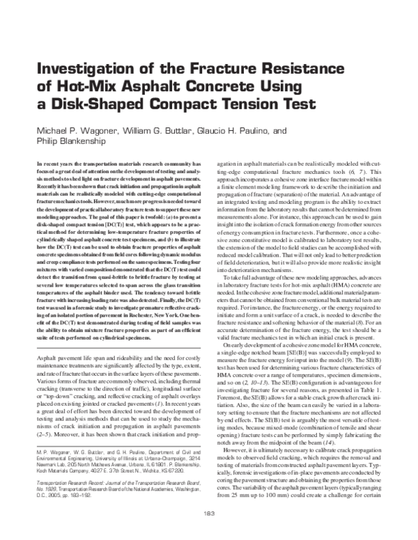 (PDF) Investigation of the fracture resistance of hot-mix asphalt ...