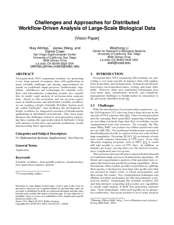 Pdf Challenges And Approaches For Distributed Workflow Driven Analysis Of Large Scale