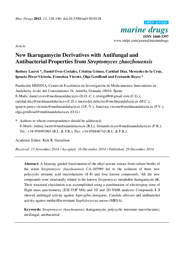 (PDF) New Ikarugamycin Derivatives with Antifungal and Antibacterial ...
