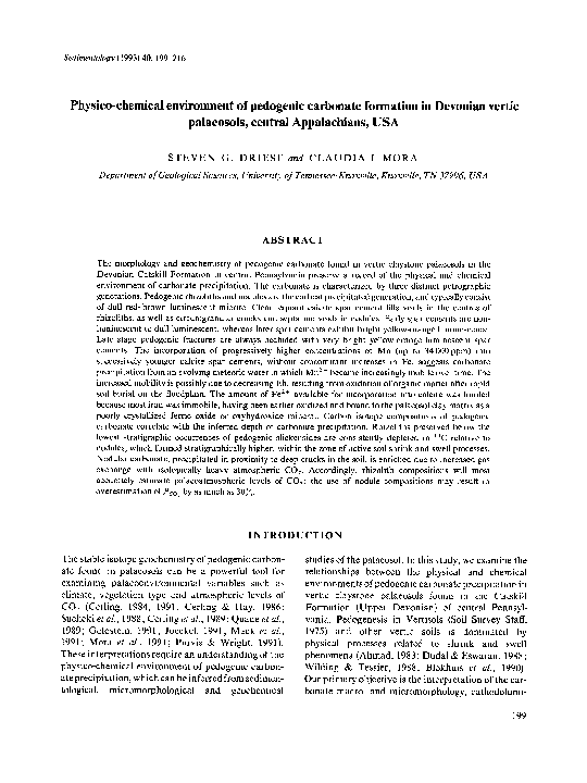 (PDF) Physicochemical environment of pedogenic carbonate formation in ...