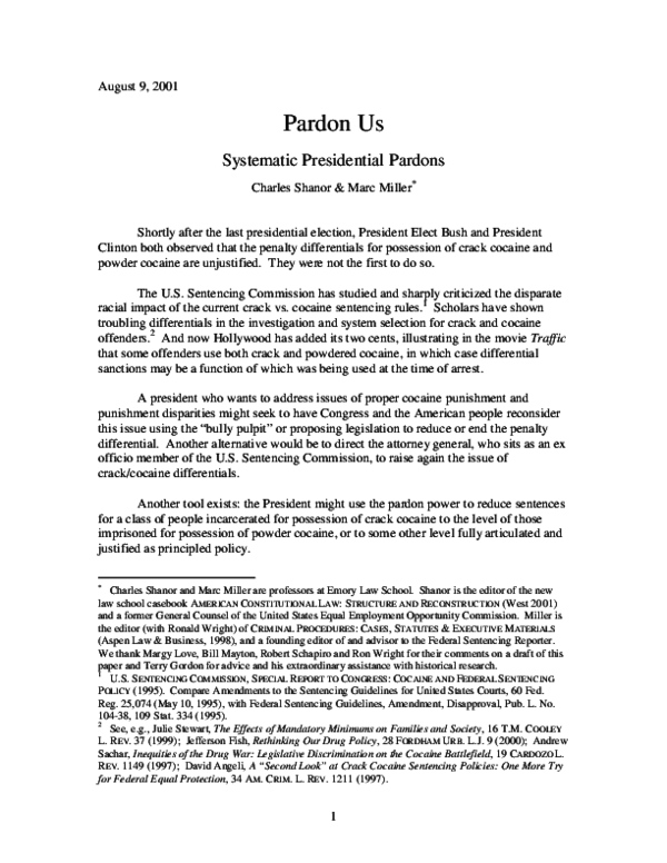 (PDF) Pardon Us: Systematic Presidential Pardons
