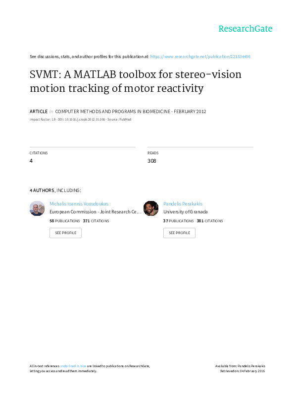 (PDF) SVMT: A MATLAB toolbox for stereo-vision motion tracking of motor ...