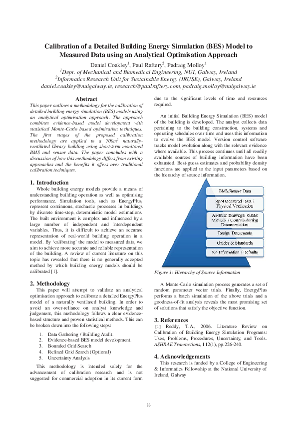 (PDF) Calibrating Building Energy Models with Uncertainty