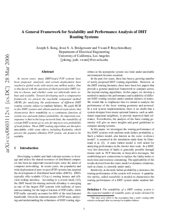 Pdf A General Framework For Scalability And Performance Analysis Of