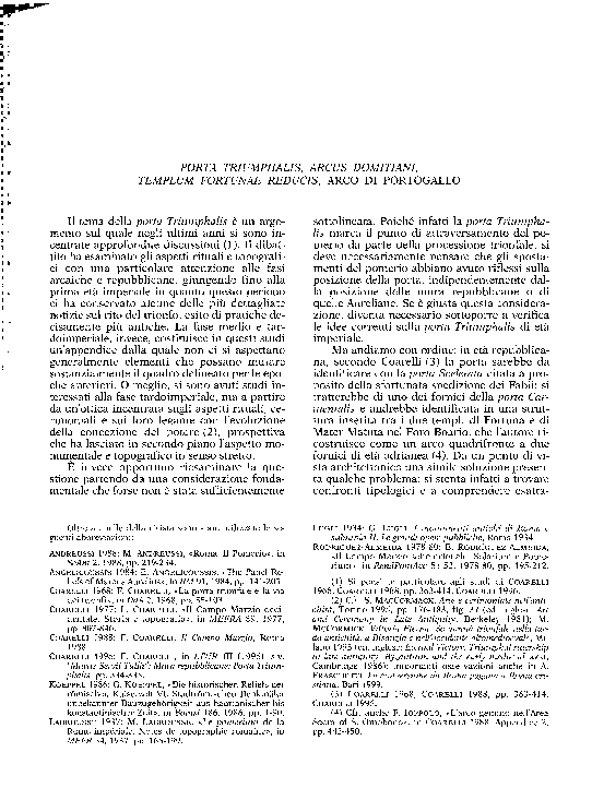 Porta Triumphalis, arcus Domitiani, templum Fortunae Reducis, arco di ...