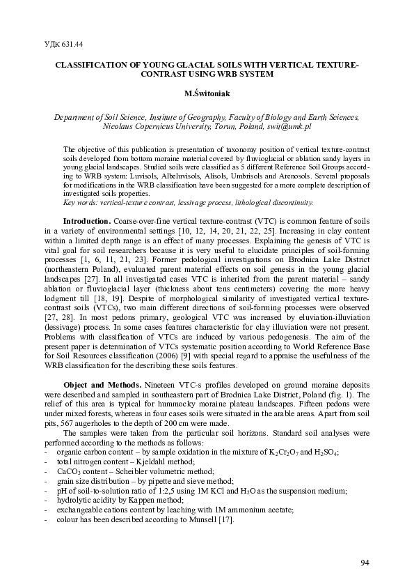 (PDF) Classification of young glacial soils with vertical texture ...