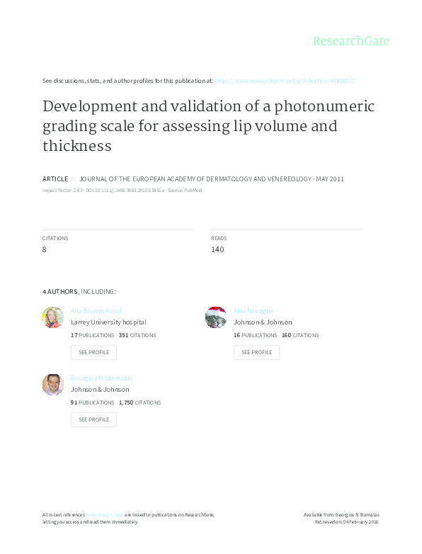 Pdf Development And Validation Of A Photonumeric Grading Scale For