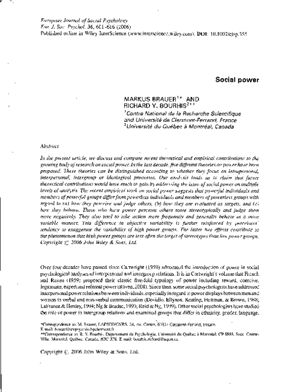 (PDF) Social power