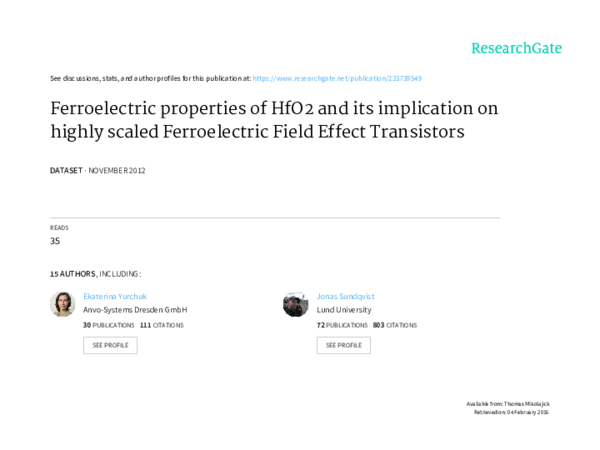 (PDF) Ferroelectric properties of HfO2 and its implication on highly ...