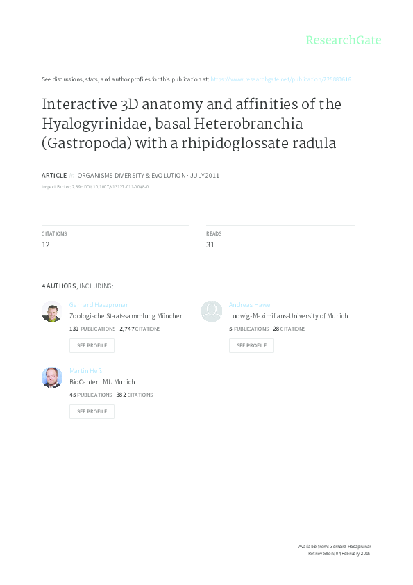 (PDF) Interactive 3D anatomy and affinities of the Hyalogyrinidae ...
