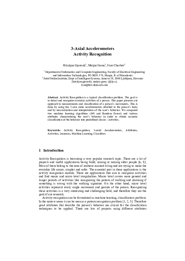 (PDF) 3-AXIAL Accelerometers Activity Recognition | Hristijan Gjoreski and I. Chorbev - Academia.edu