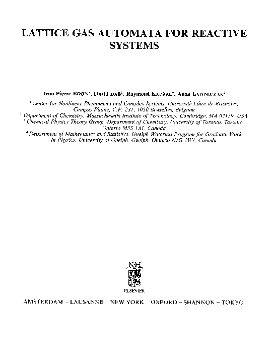 (PDF) Lattice gas automata for reactive systems