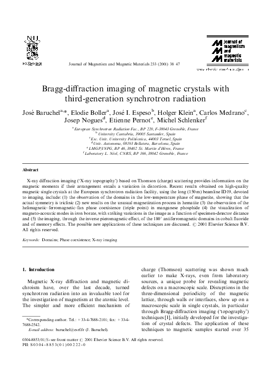 (PDF) Bragg-diffraction imaging of magnetic crystals with third ...