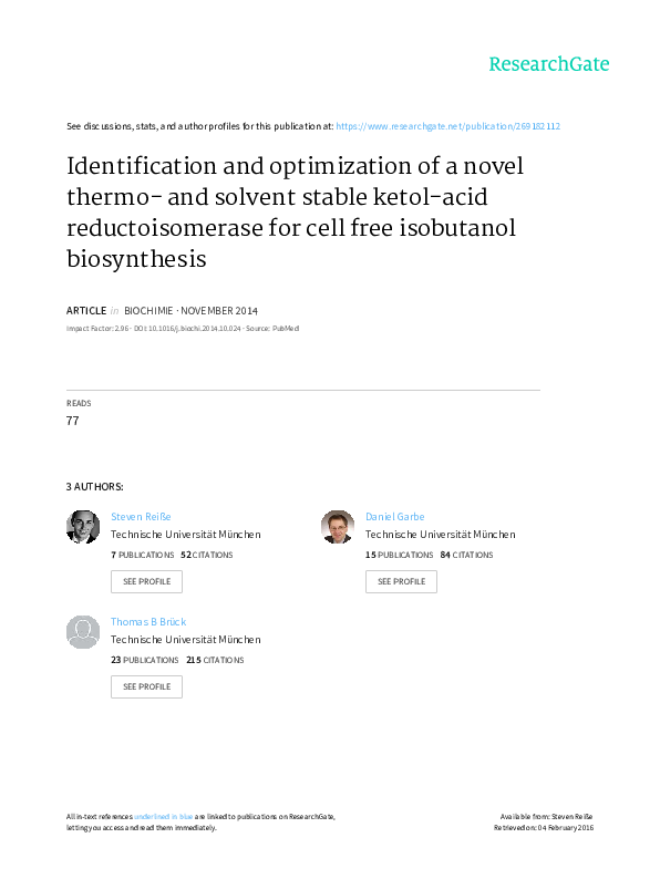 (PDF) Identification and optimization of a novel thermo- and solvent ...