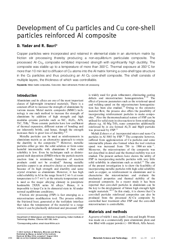 (PDF) Development of Cu particles and Cu core-shell particles ...