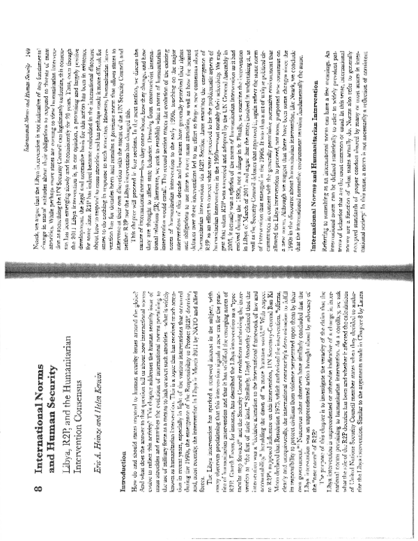 (PDF) International Norms and Human Security: Libya, R2P, and the ...
