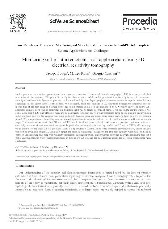 (PDF) Time-lapse 3D electrical resistivity tomography to monitor soil ...