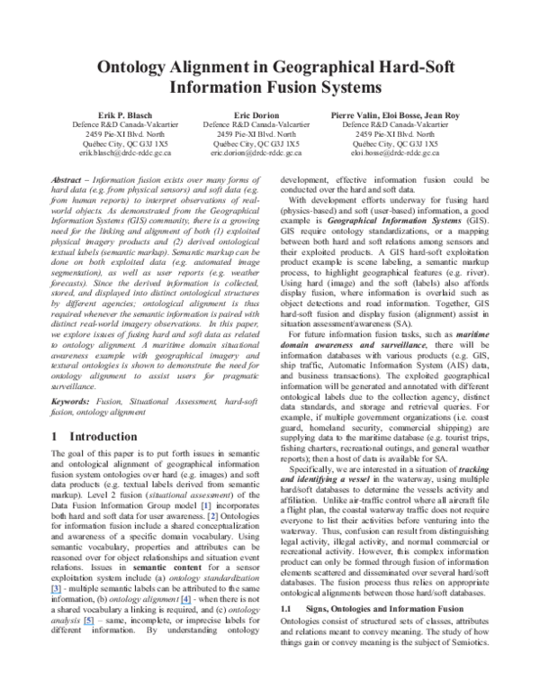 Pdf Ontology Alignment In Geographical Hard Soft Information Fusion Systems Erik Blasch