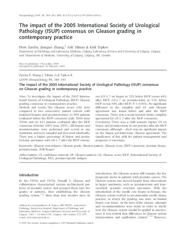 (PDF) The impact of the 2005 International Society of Urological ...