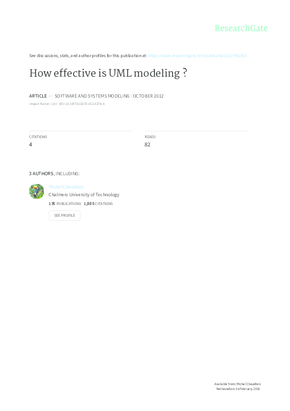 (PDF) How effective is UML modeling