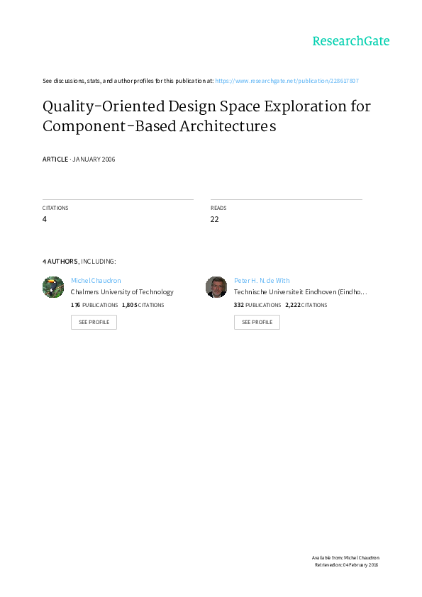 (PDF) Quality-oriented design space exploration for component-based architectures