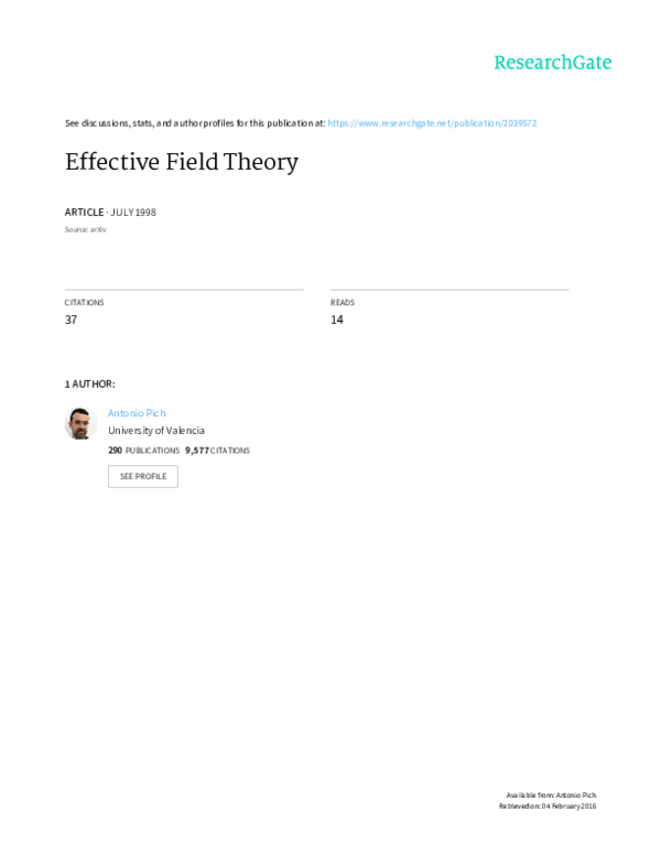 (PDF) Effective field theory