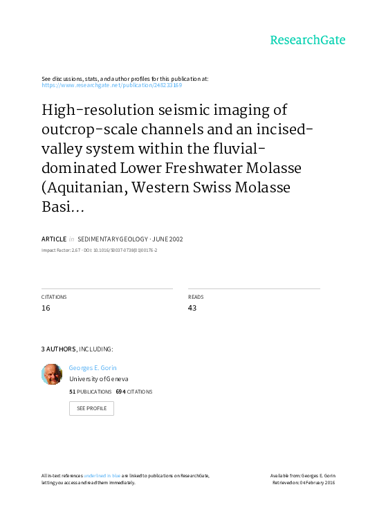 (PDF) High-resolution seismic imaging of outcrop-scale channels and an ...