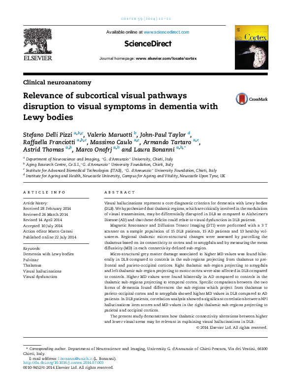 (PDF) 423 - Visual Hallucinations in Parkinson Disease and Dementia ...