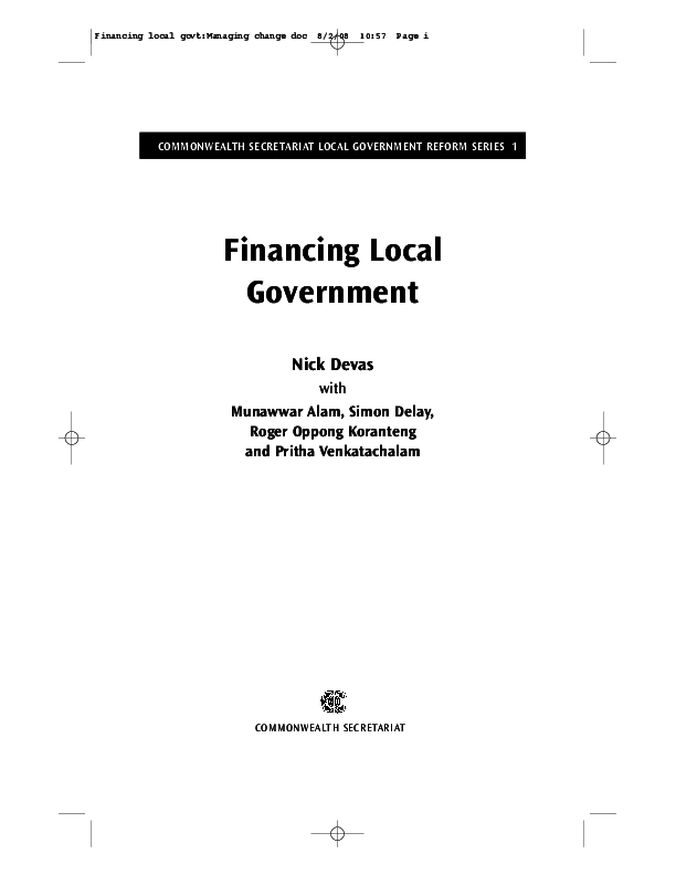 (PDF) Introduction: Financing Local Government