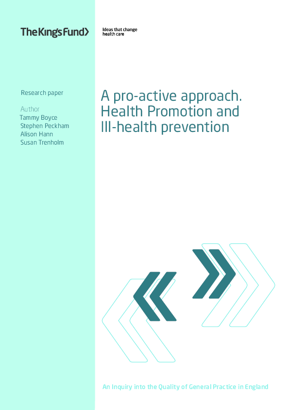 (PDF) A pro-active approach. Health Promotion and Ill-health prevention ...