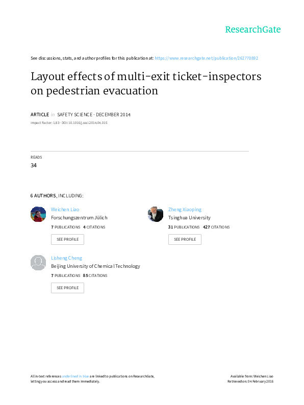 (PDF) Layout effects of multi-exit ticket-inspectors on pedestrian ...