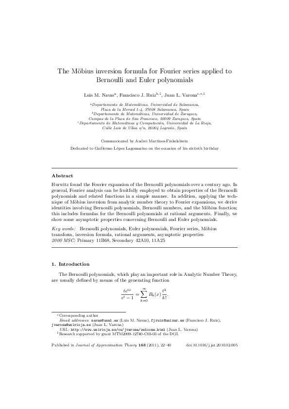 (PDF) The Möbius inversion formula for Fourier series applied to ...