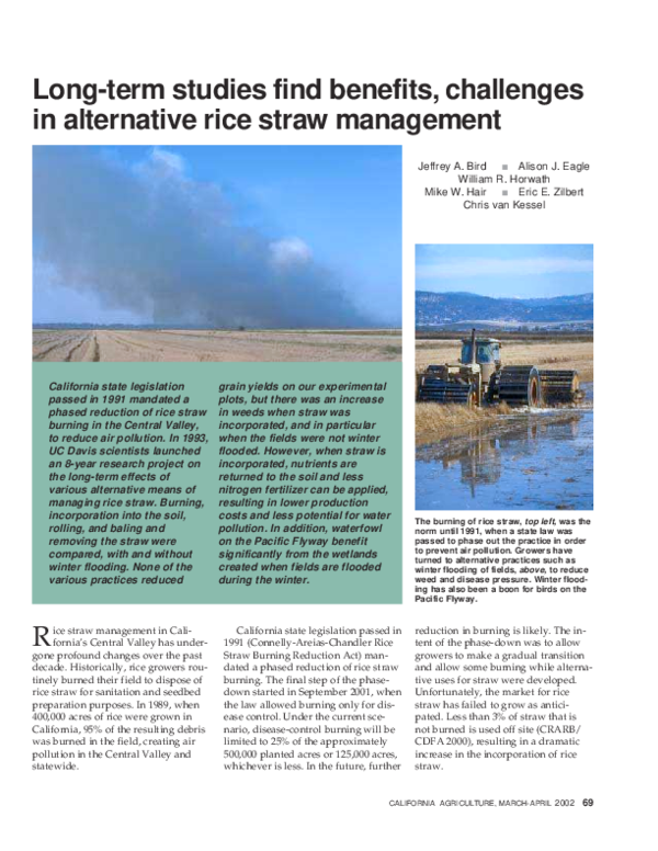 (PDF) Long-term studies find benefits, challenges in alternative rice ...