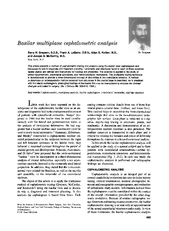 (PDF) Basilar multiplane cephalometric analysis