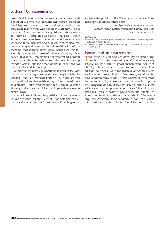 (PDF) Bone lead measurement