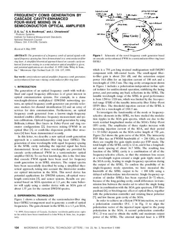 (PDF) Manipulating frequency comb regimes in semiconductor ring lasers | Shantanu Jha - Academia.edu
