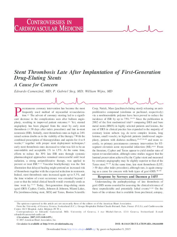 (PDF) A Cause for Concern | William Wijns - Academia.edu