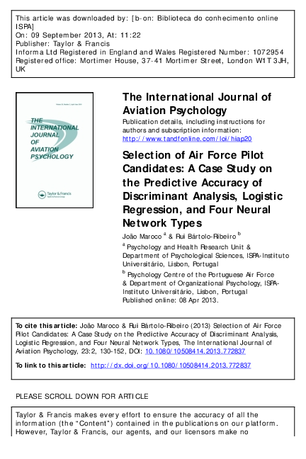 (PDF) Selection of Air Force Pilot Candidates: A Case Study on the ...