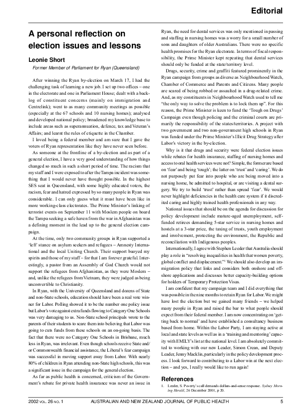 (PDF) A personal reflection on election issues and lessons