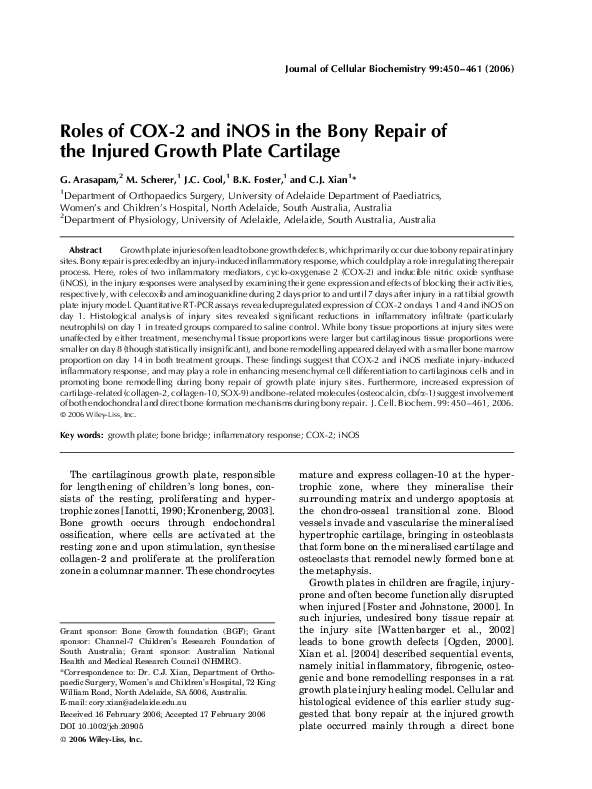 (PDF) Roles of COX-2 and iNOS in the bony repair of the injured growth ...