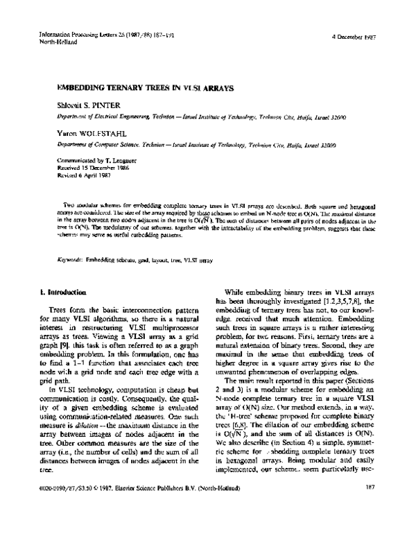 (PDF) Embedding ternary trees in VLSI arrays