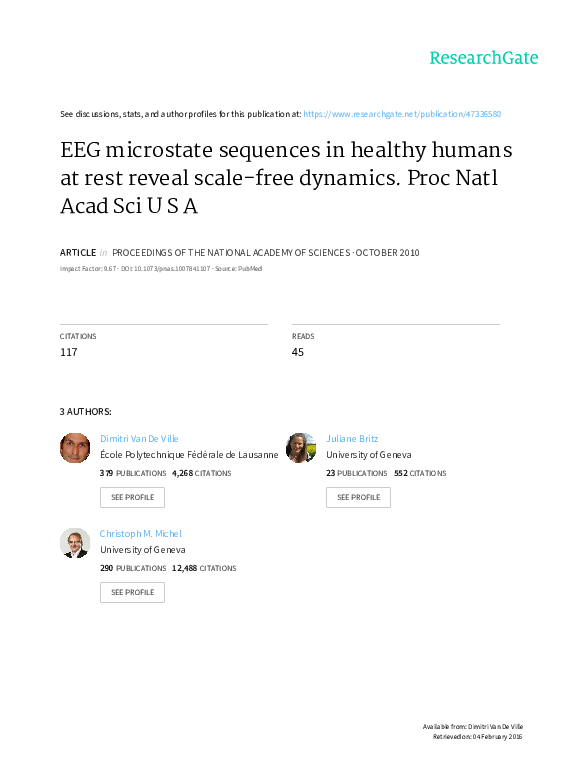 (PDF) EEG microstate sequences in healthy humans at rest reveal scale ...
