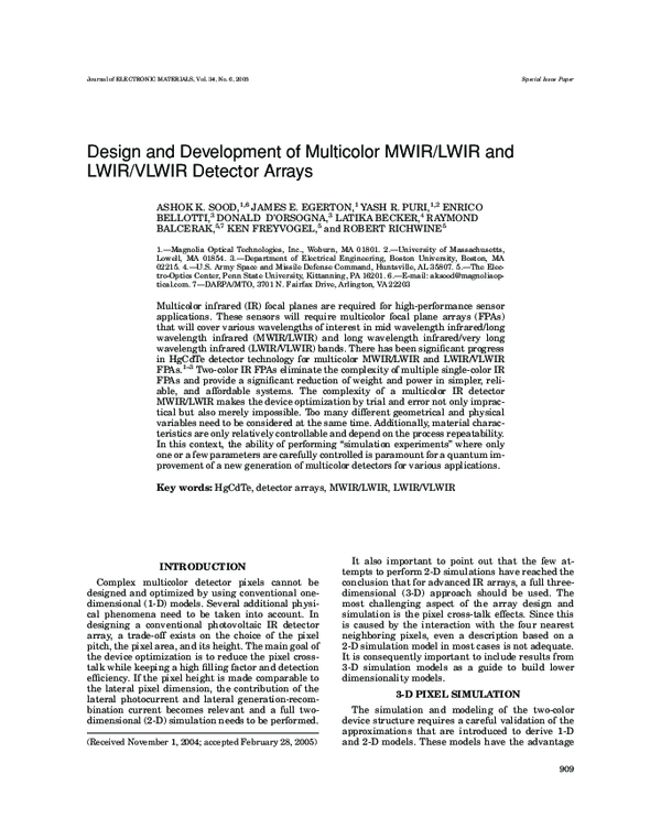 (PDF) Design and development of multicolor MWIR/LWIR and LWIR/VLWIR ...