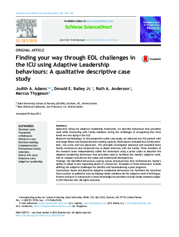 (PDF) Finding your way through EOL challenges in the ICU using Adaptive ...