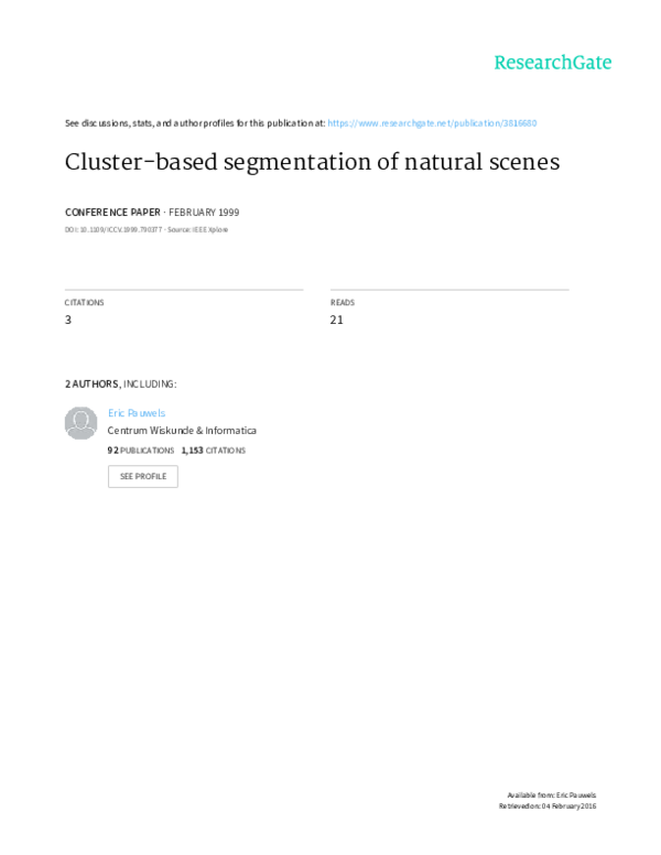 (PDF) Cluster-based segmentation of natural scenes