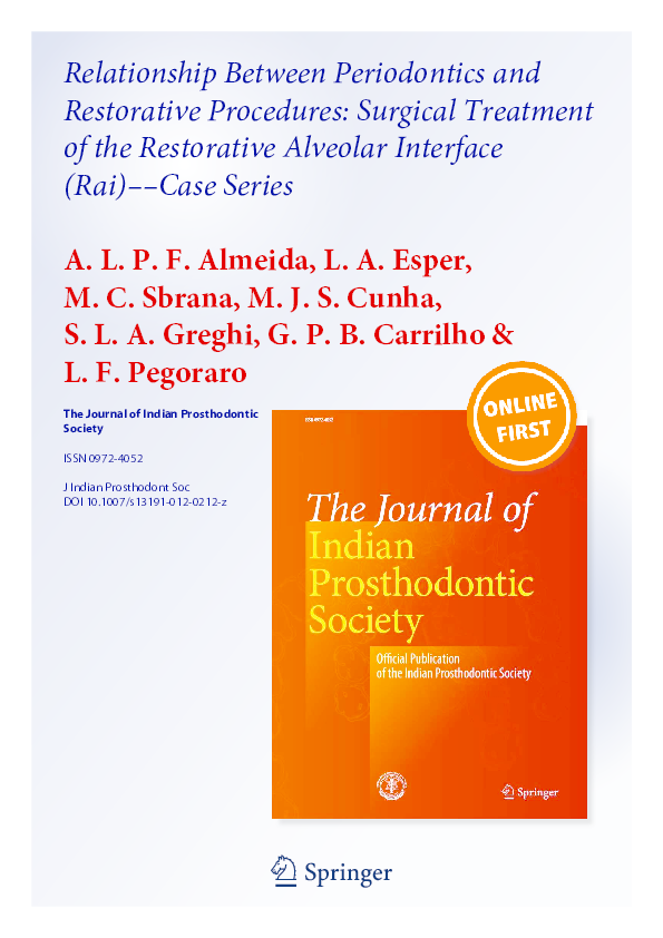 (PDF) Relationship Between Periodontics and Restorative Procedures ...