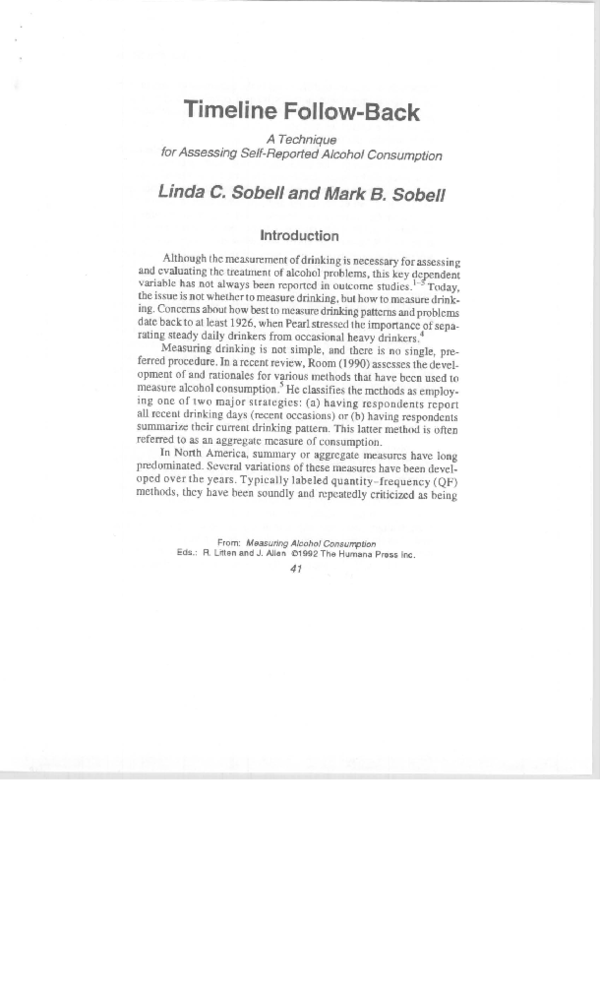 (PDF) Timeline Follow-Back