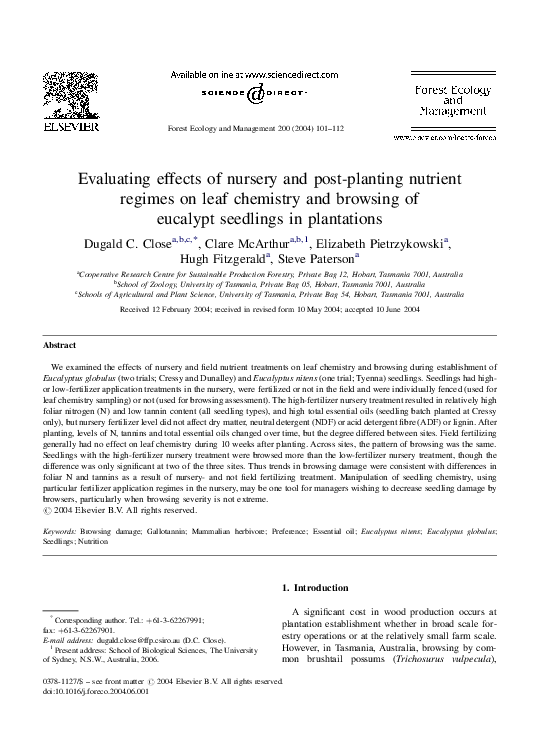 (PDF) Evaluating effects of nursery and post-planting nutrient regimes ...