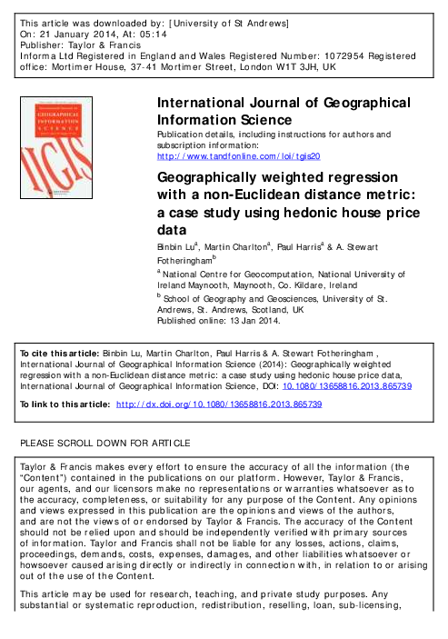 (PDF) Geographically Weighted Regression: The Analysis of Spatially ...