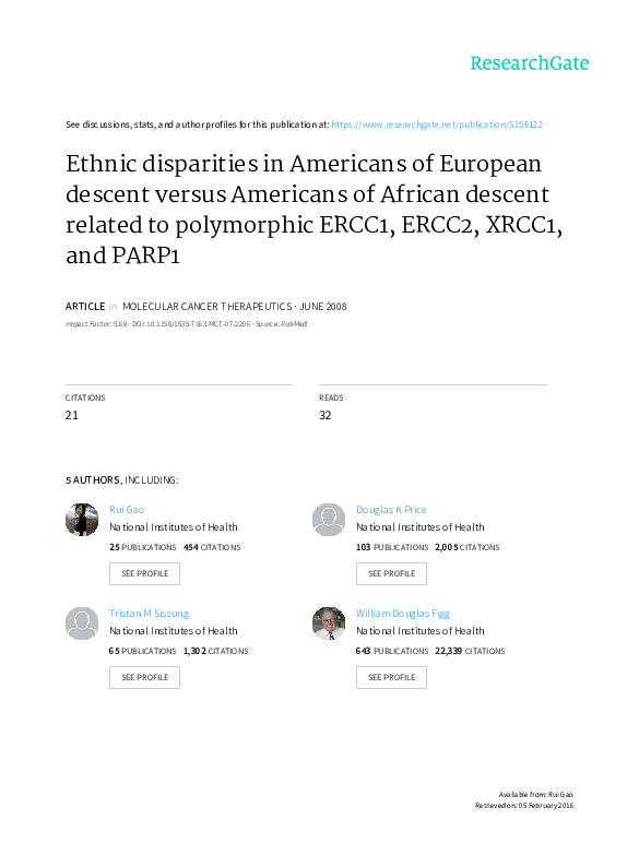 (PDF) Ethnic disparities in Americans of European descent versus ...